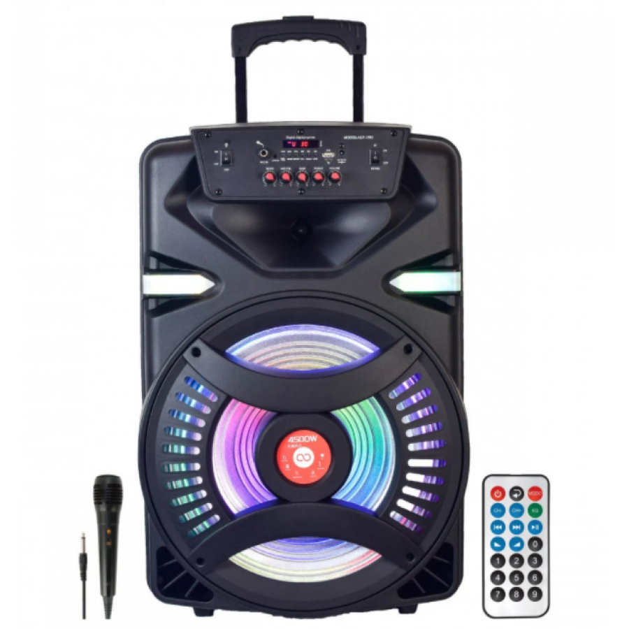 Boxa Audio Portabila KlaussTech, 20 W, 15", Bluetooth, AUX,, USB, Card ...